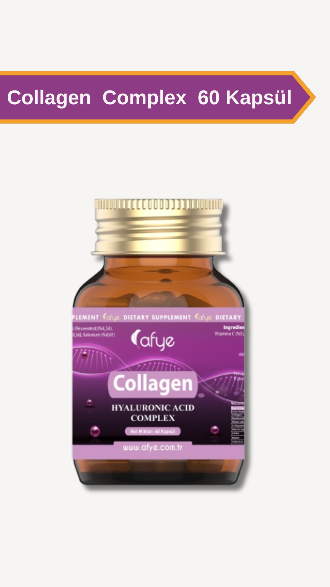 Afye Collagen Hyaluronic Acid Complex (60 Kapsül) - kaybio.com